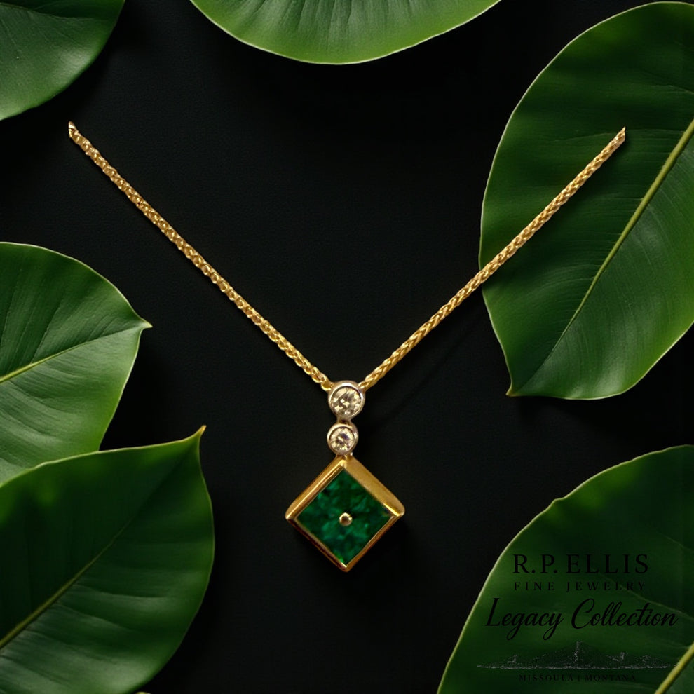 Emerald Diamond Drop Necklace – Legacy Collection, the Estate of RP Ellis